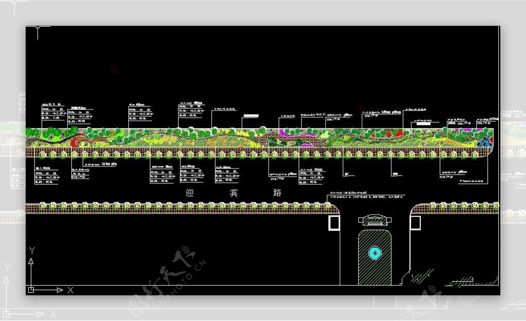 迎宾路绿化平面图图片素材-编号01112124-图行天下
