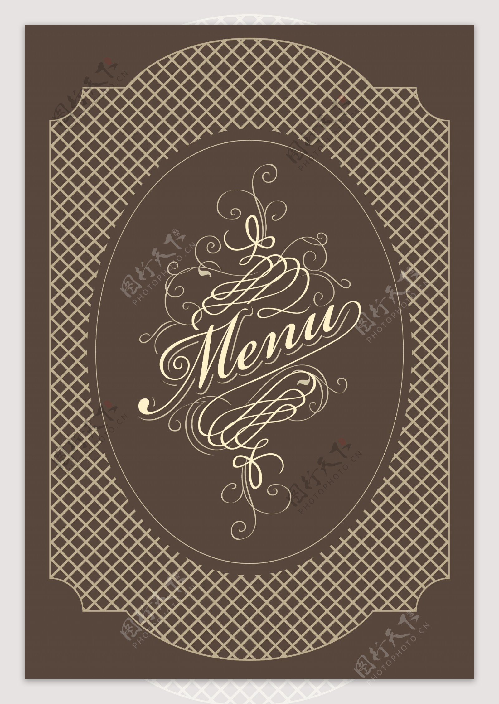 欧式花纹菜单封面设计图片素材-编号03539454-图行天下