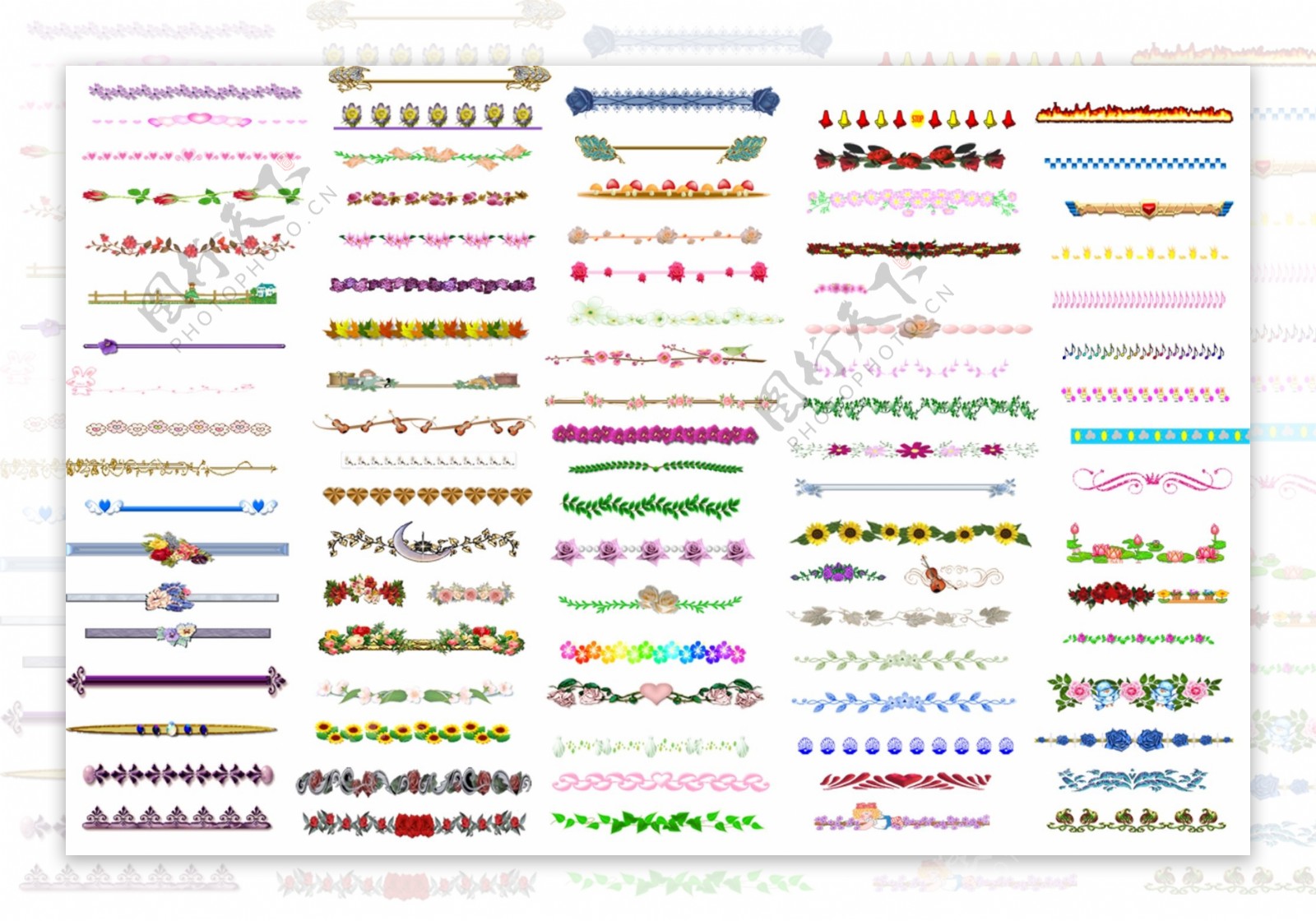 多个花边纹理图片素材-编号06981904-图行天下