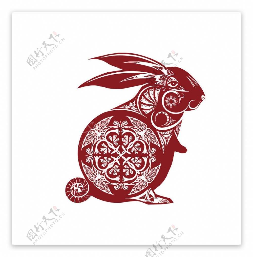 剪纸兔图片素材-编号10246154-图行天下