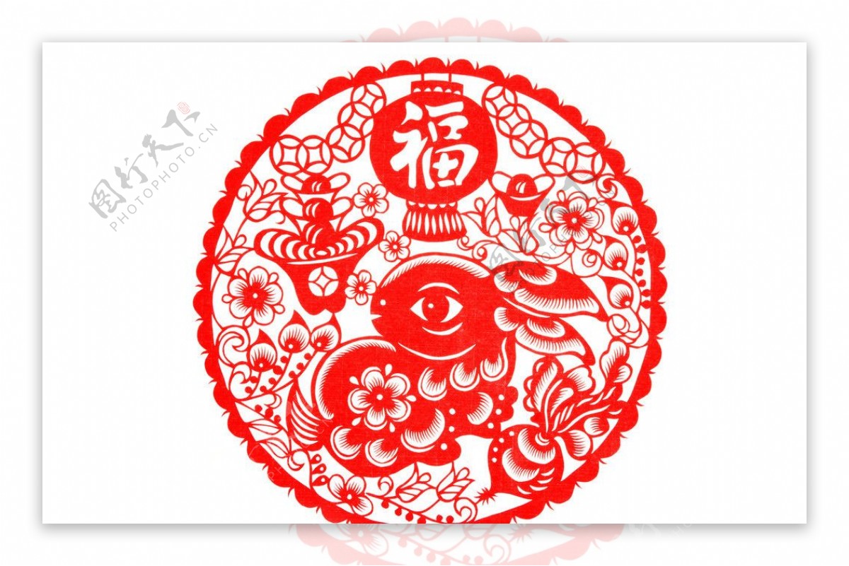 剪纸兔图片素材-编号10246354-图行天下