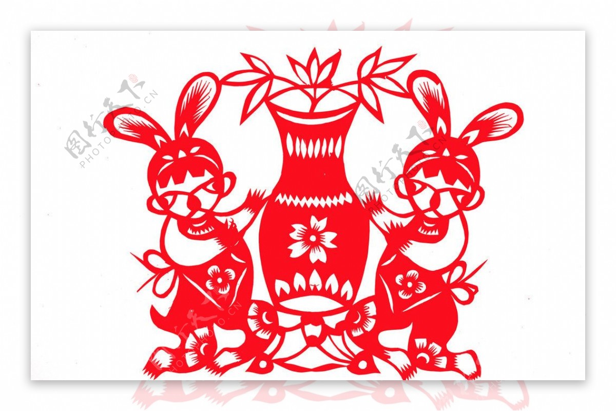 剪纸兔图片素材-编号10246364-图行天下