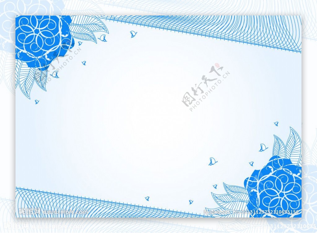 蓝色花边图片素材-编号12384244-图行天下