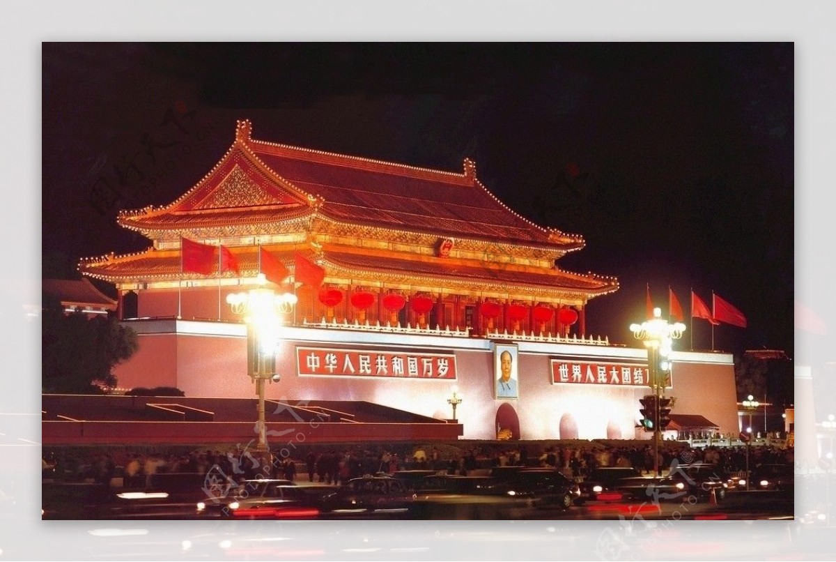 天安门夜景图片素材-编号12664964-图行天下
