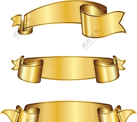 金色丝带label图片素材-编号15045554-图行天下