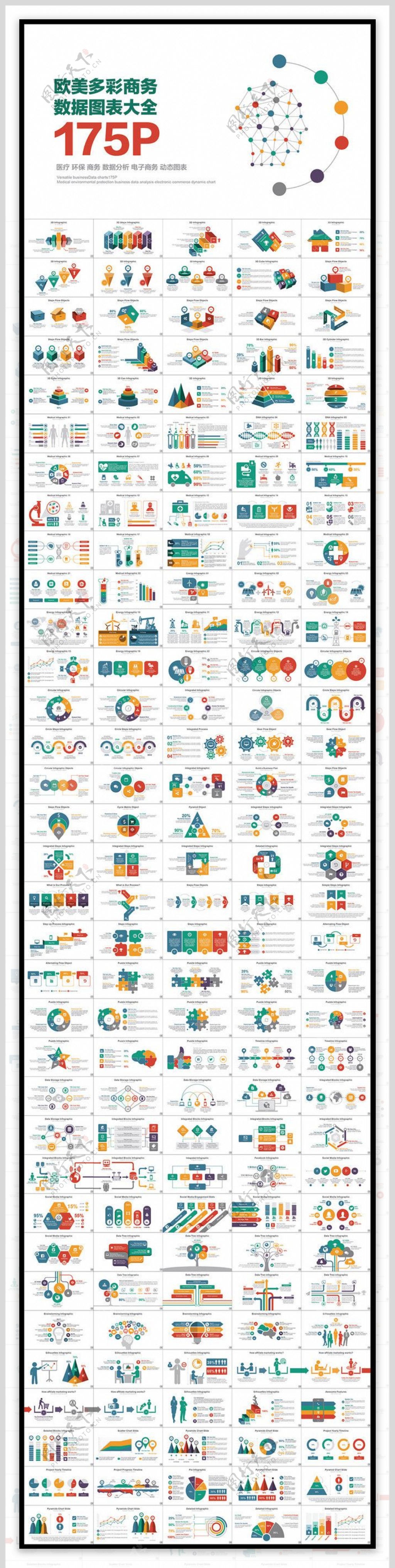欧美高端商务数据图表大全175P图片素材-编号25850664-图行天下