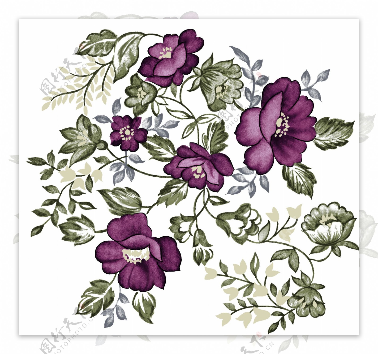 花草插图花纹图案0403图片素材-编号27124634-图行天下