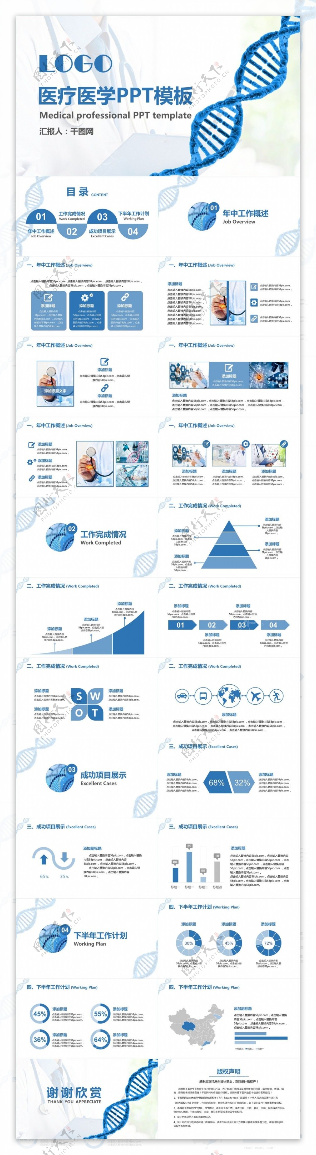 DNA主题医疗医学PPT模板图片素材-编号28896964-图行天下