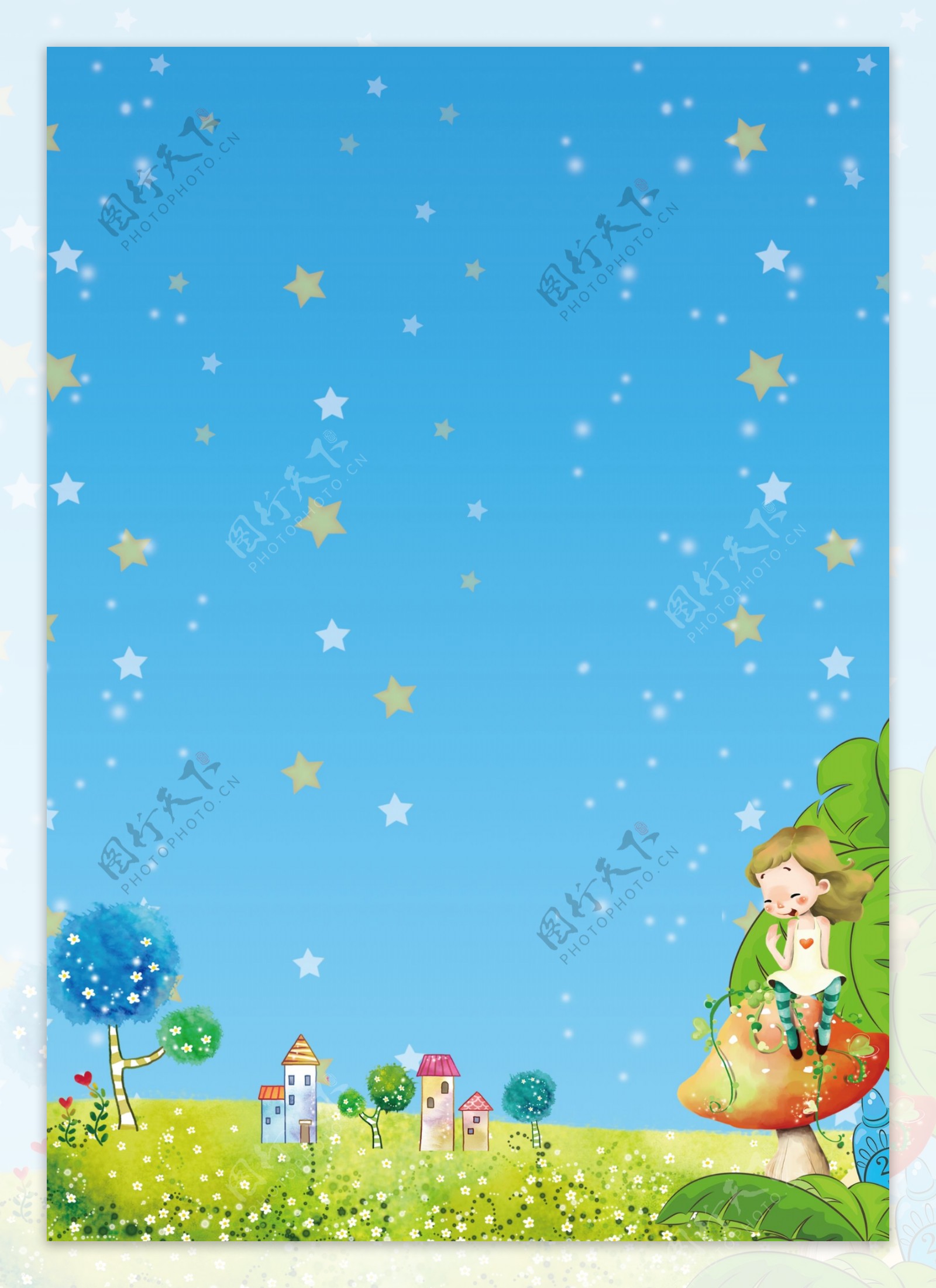 蓝色卡通背景图片素材-编号30169844-图行天下