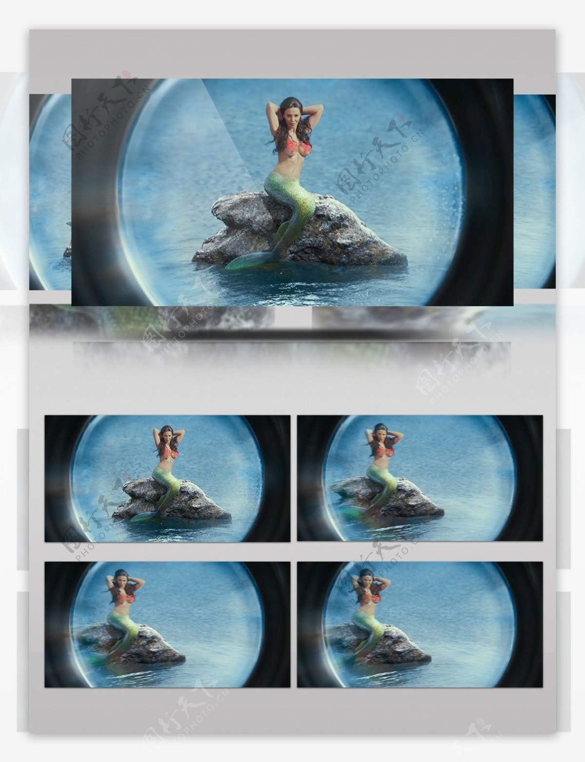 蓝色美人鱼视频图片素材-编号31429324-图行天下