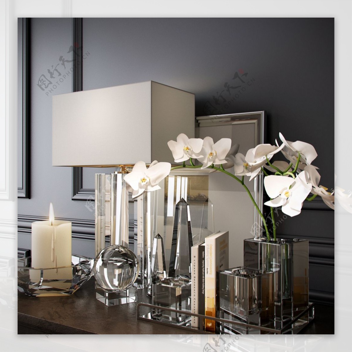 高端大气档次美式风格装饰品组合模型图片素材-编号31437914-图行天下