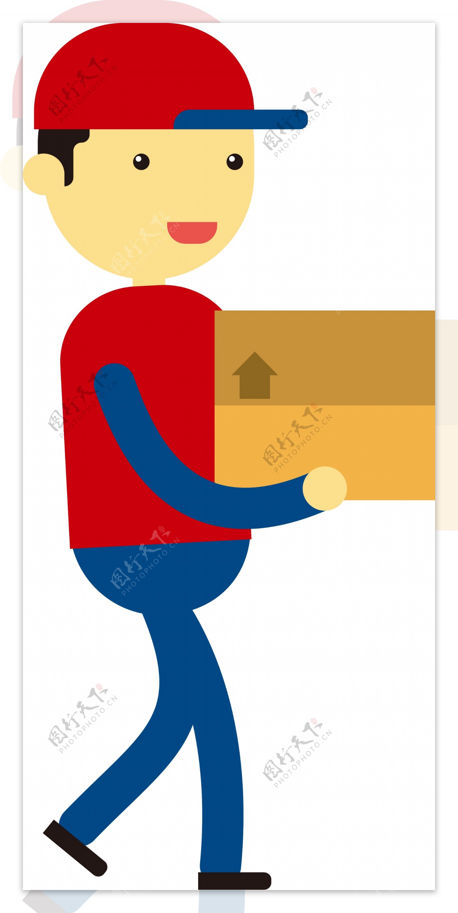 卡通矢量送货的快递员图片素材-编号32395244-图行天下