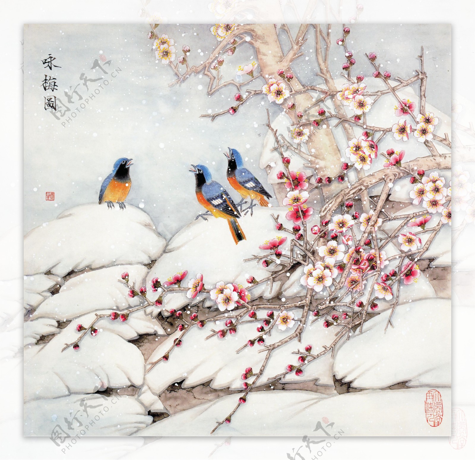 国画梅花图片素材-编号35891384-图行天下