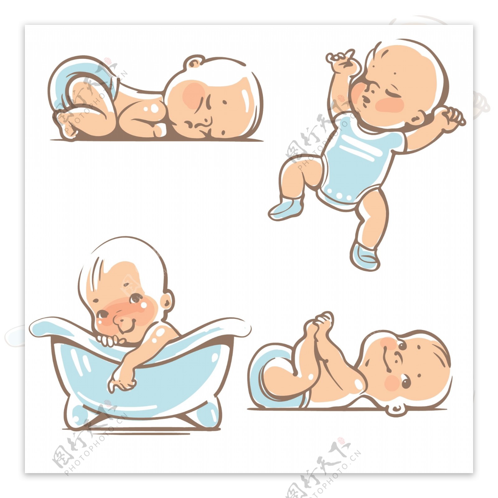 手绘婴儿图片素材-编号36488714-图行天下
